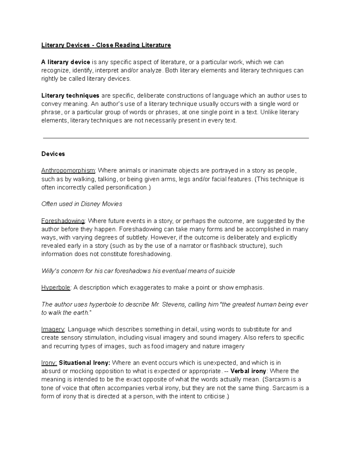 Literary Devices - Close Reading Literature - Both literary elements ...