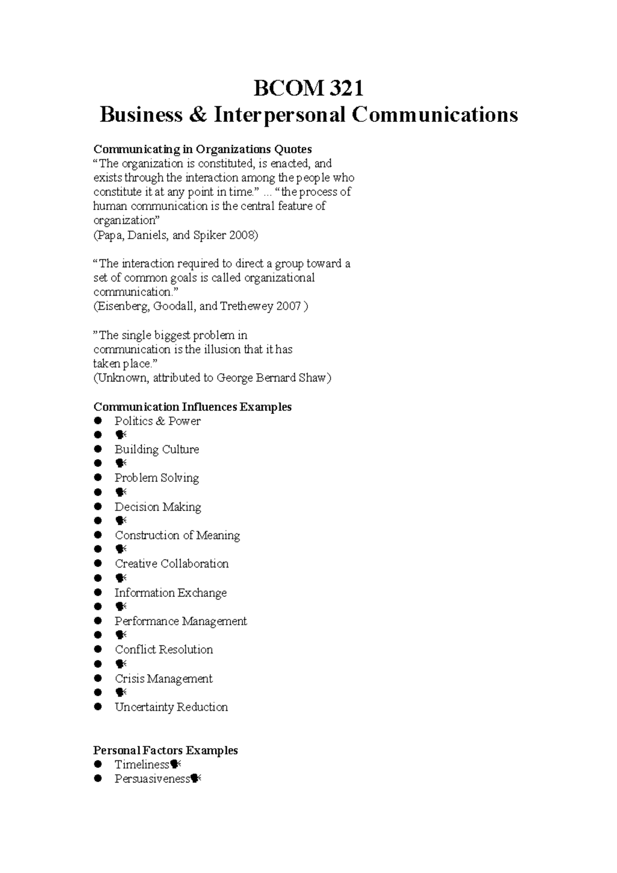 BCOM 321 Intro - Summary Excellence in Businees Communication - BCOM ...