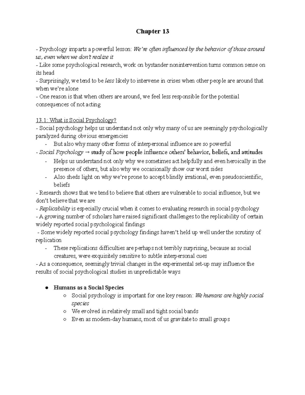 Psychology Chapter 13 - These are notes with as much detail as possible ...