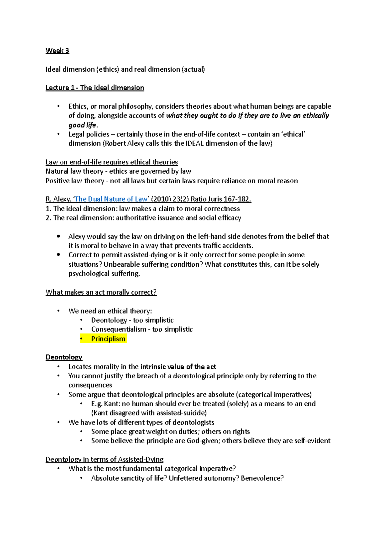 Medical Ethics Lectures - Week 3 Ideal dimension (ethics) and real ...