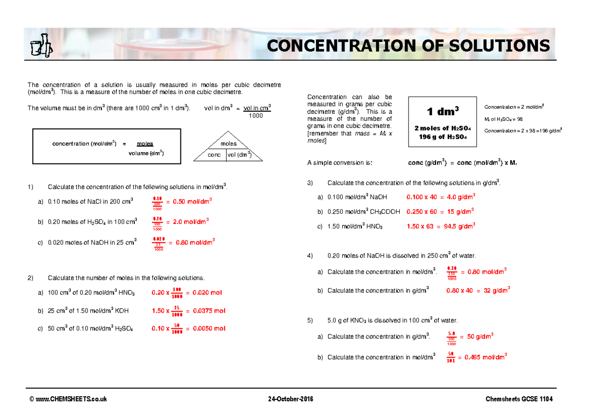 Chemsheets GCSE 1104 Concentration of solutions ANS 0073g - © CHEMSHEETS.co 24-October-2016 ...