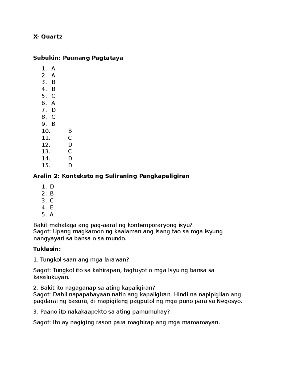(done) Araling Panlipunan Module 3 - X- Quartz Subukin: Paunang ...