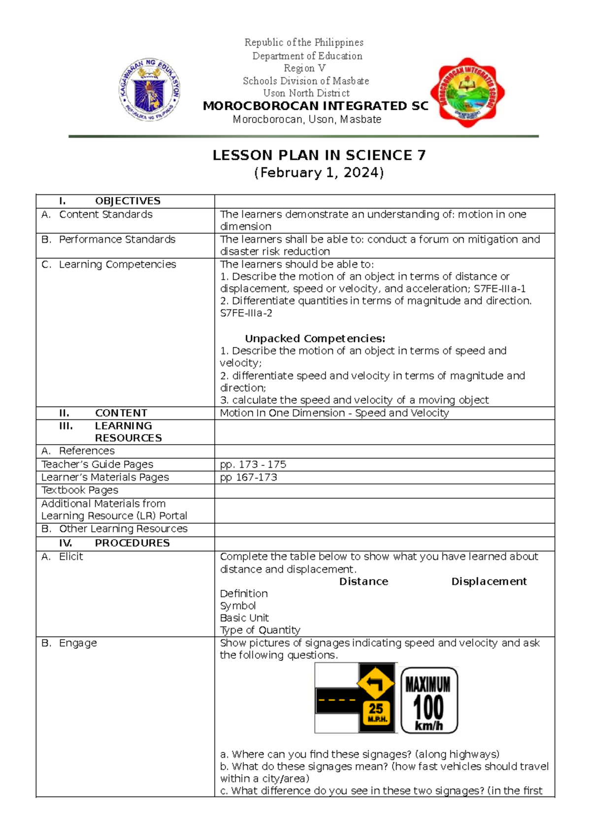 Science 7 Lesson Plan - Republic of the Philippines Department of ...