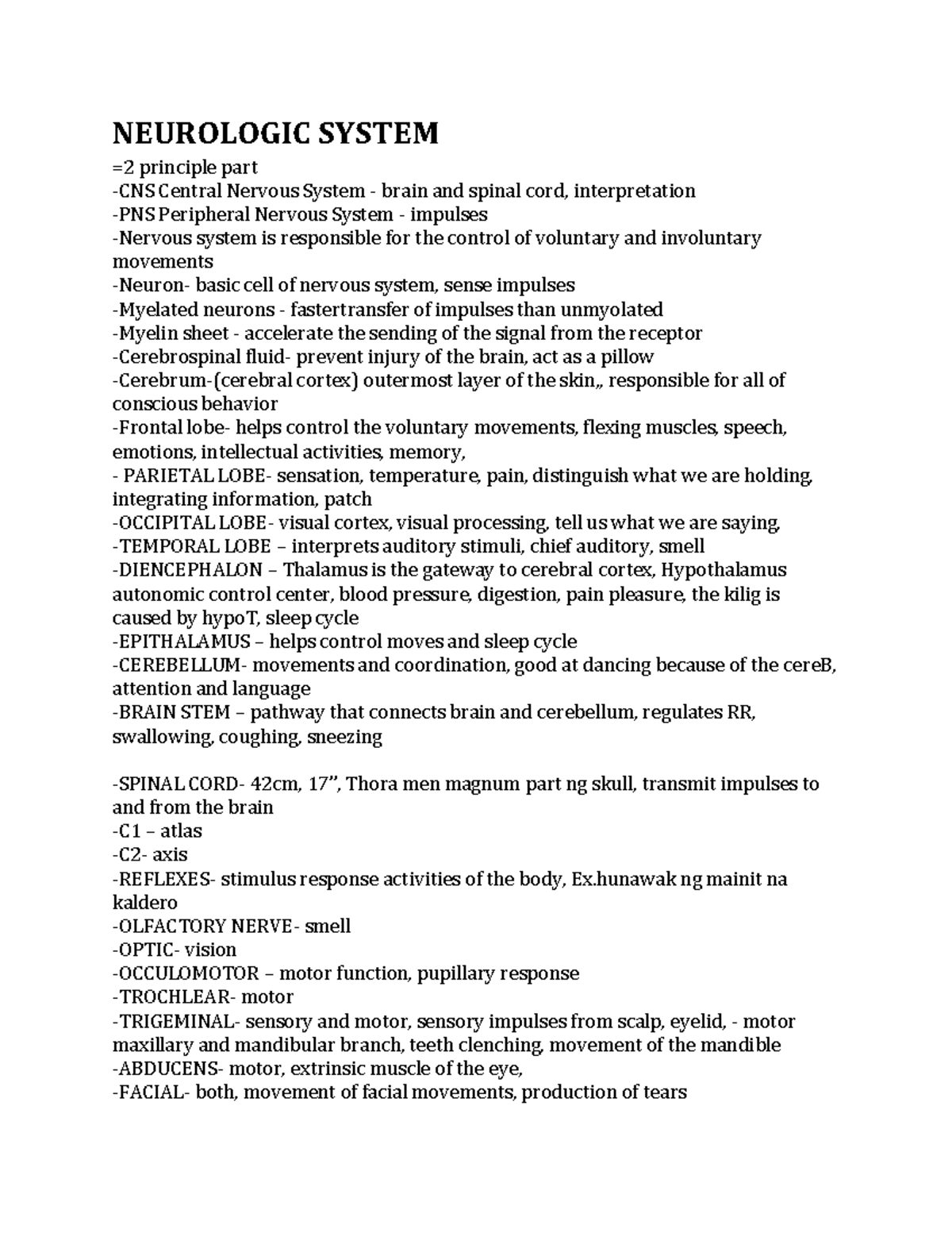 Neurooo - knowledge and information about neuro - NEUROLOGIC SYSTEM =2 ...