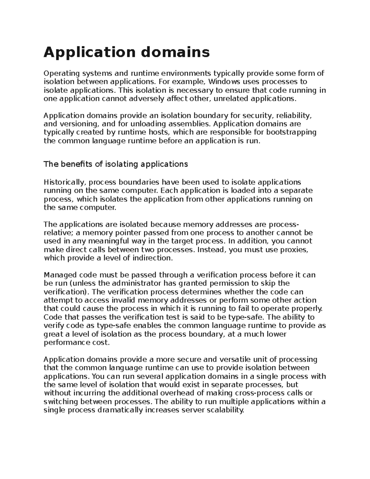 Application domains - Application domains Operating systems and runtime ...