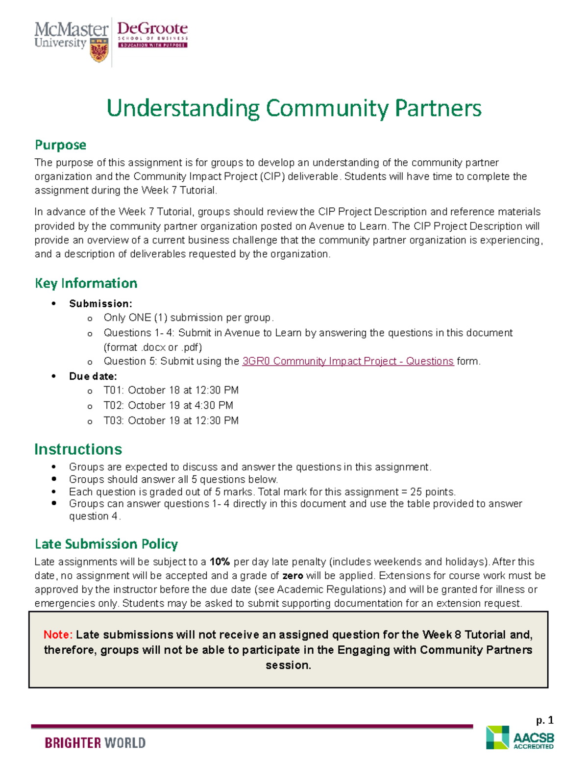 3GR0 - Understanding Community Partners - Fall 2023 - Final 2 ...