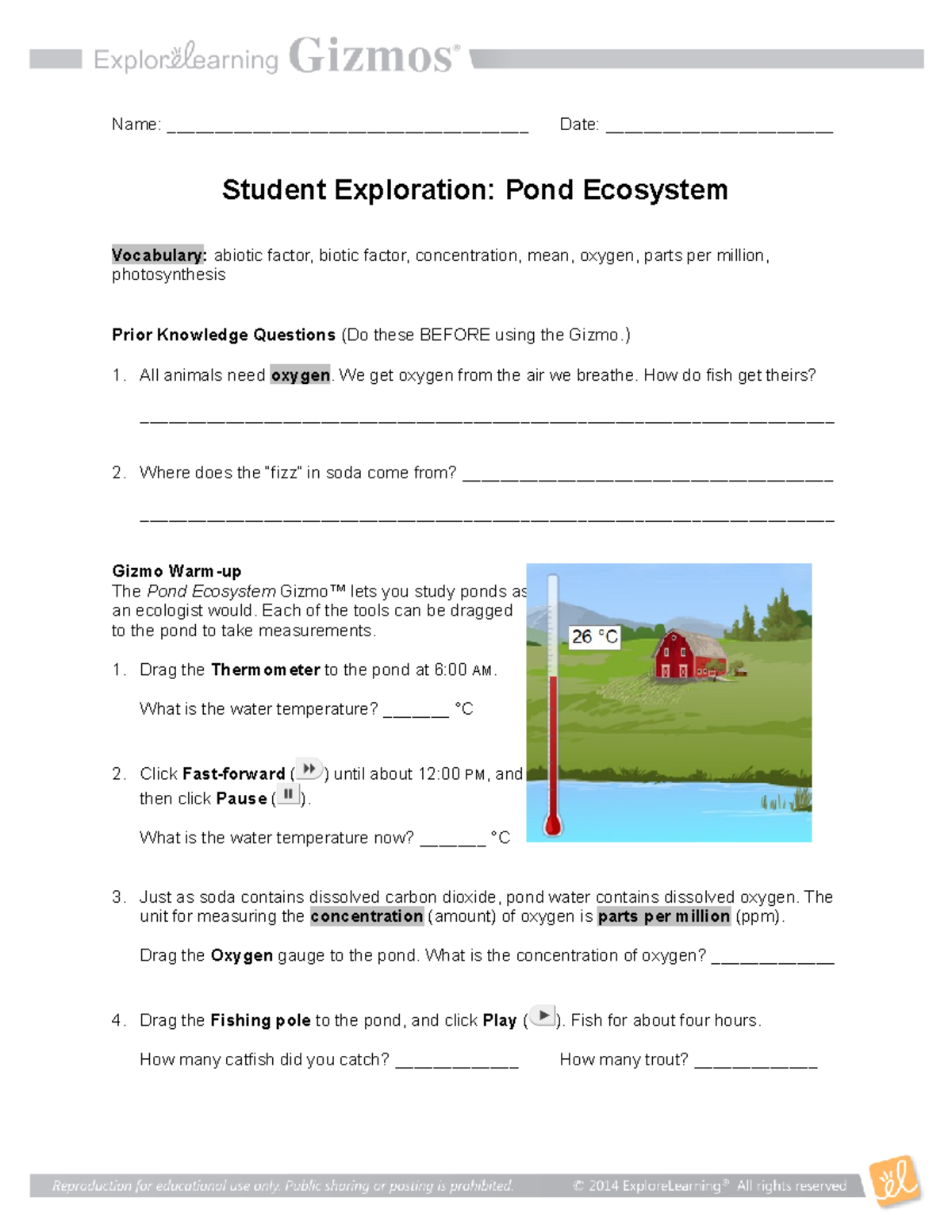 Pond Ecosystem SE - Ecosystem file for ponds - Name