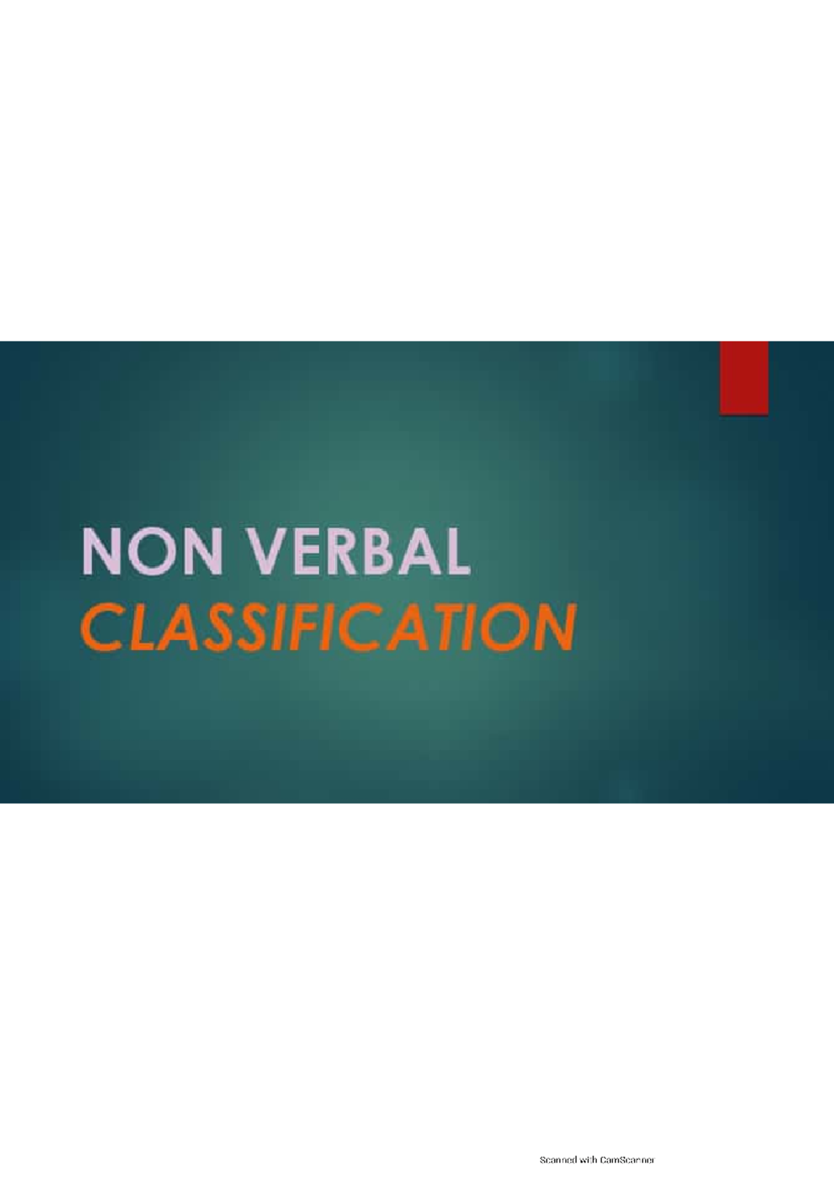 Non verbal classification 1 - Mathematics: Applications and ...