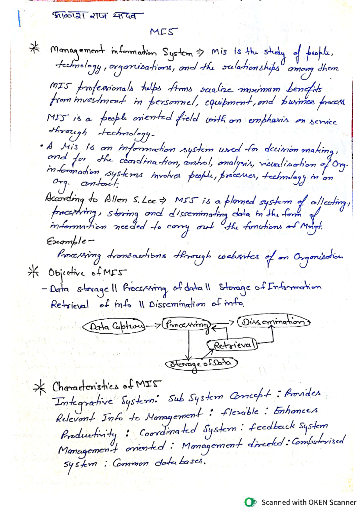 Management information system pdf for all the units prepare by self for ...