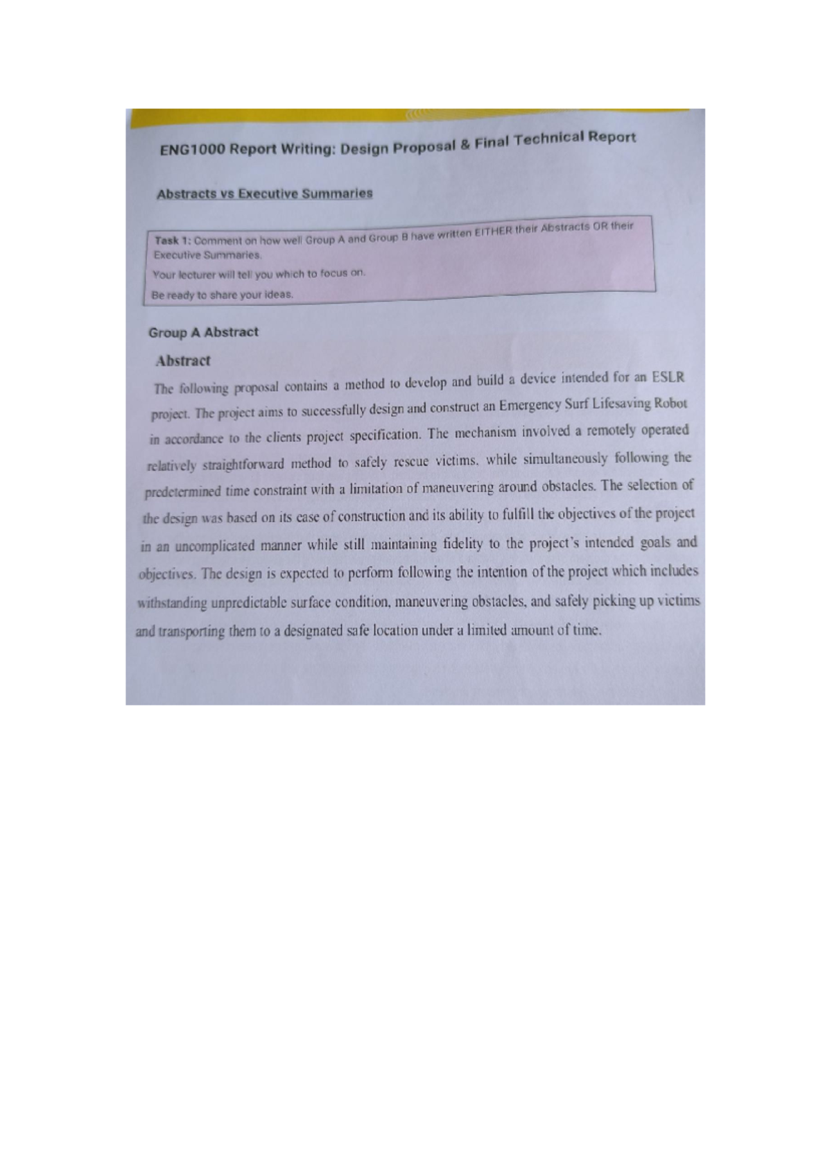 DPST1071 Report example - Report Writing: Design Proposal Final ...