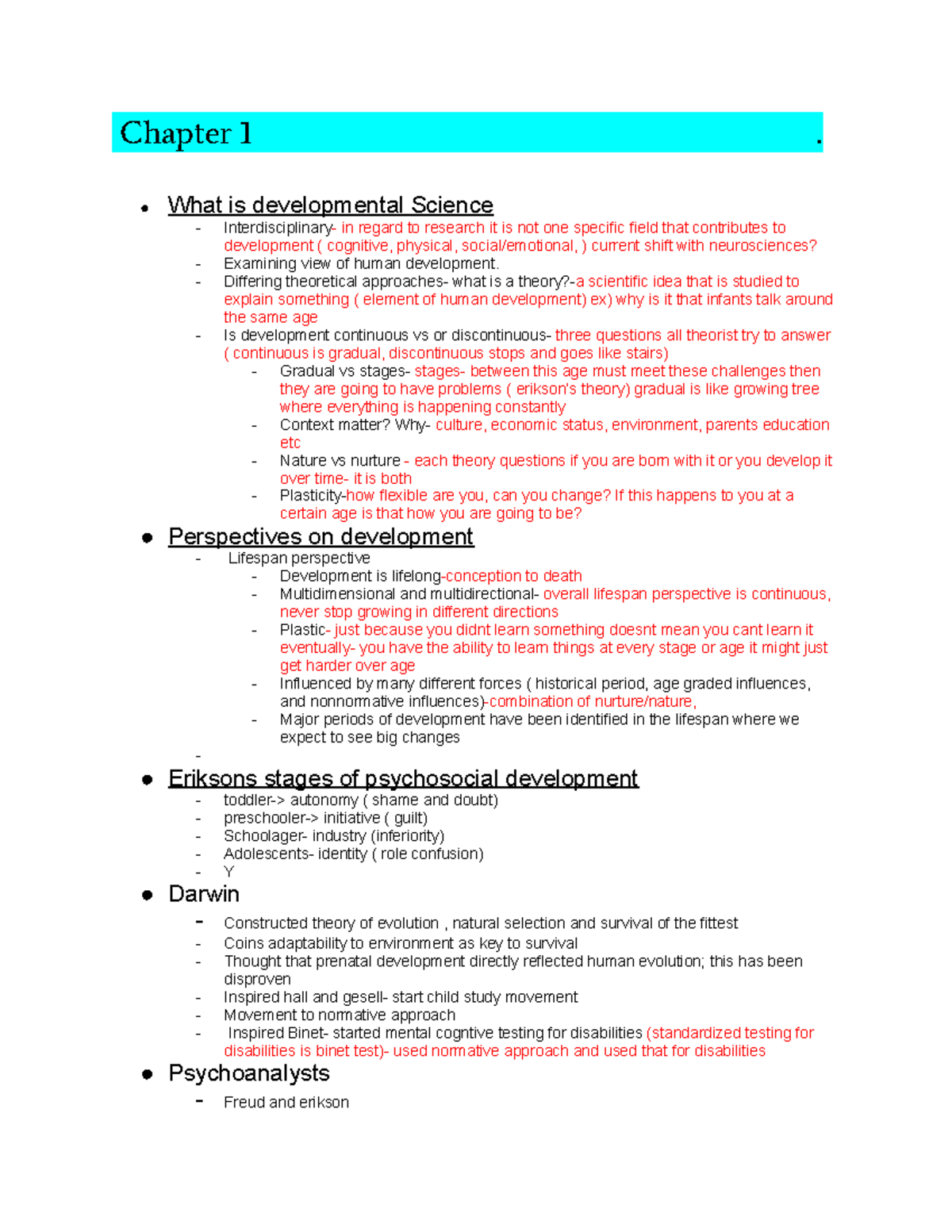 Development through lifespan - Chapter 1. What is developmental Science ...