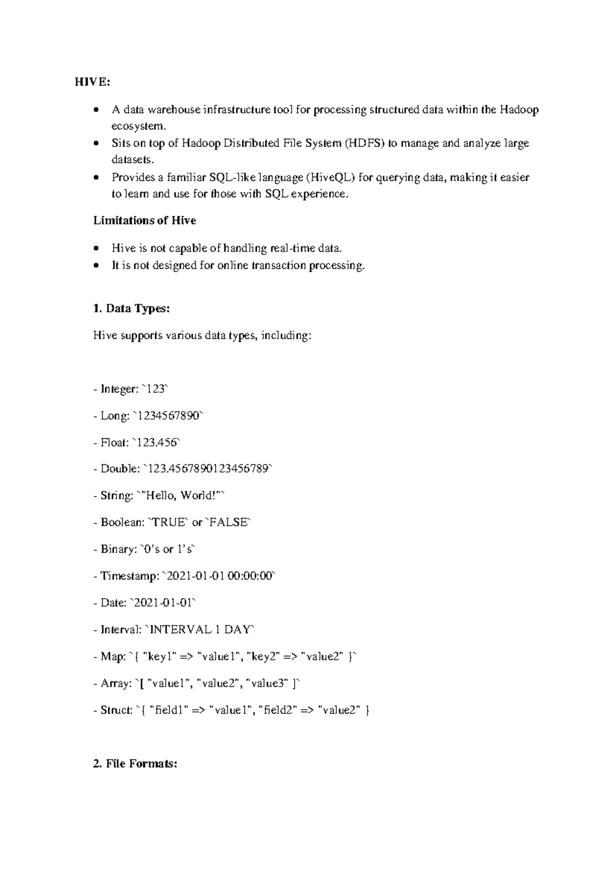 HIVE - HIVE: A data warehouse infrastructure tool for processing structured data within the ...