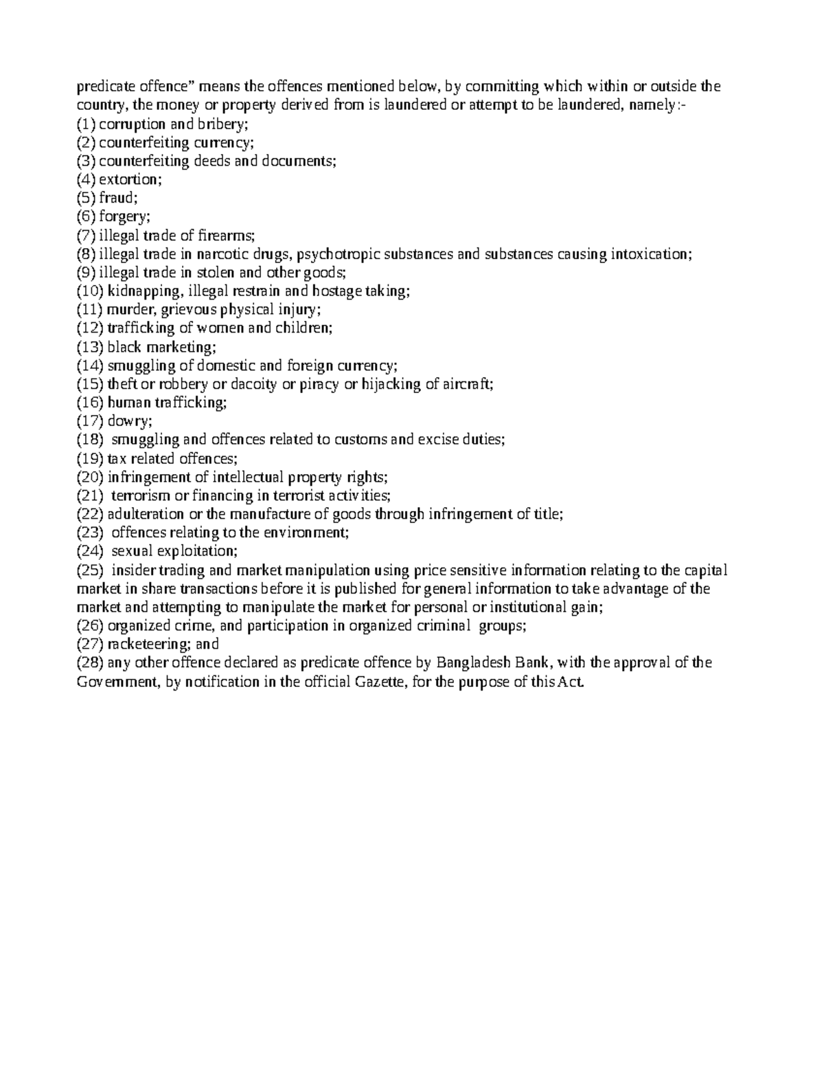 28 Predicate Offence - predicate offence” means the offences mentioned ...