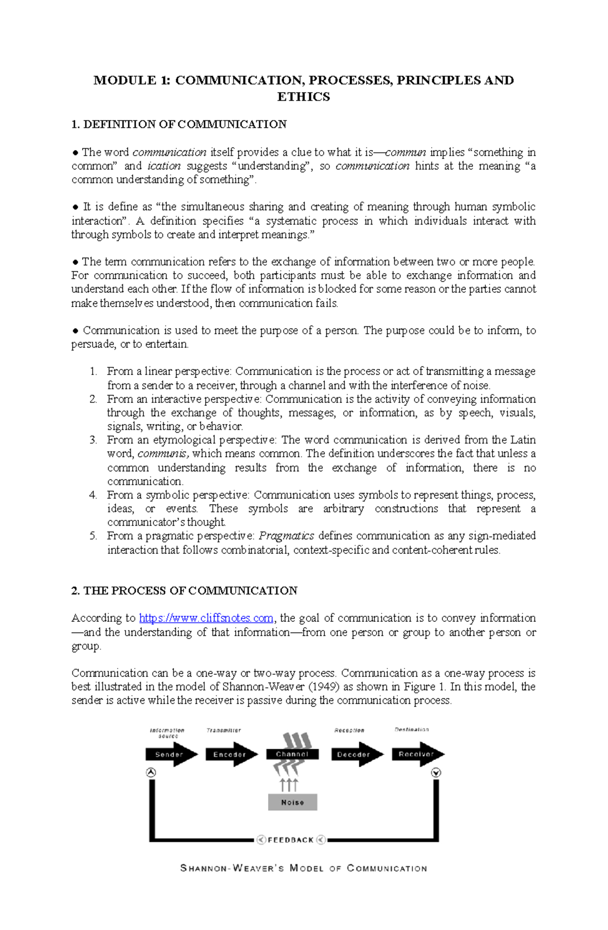 Modules-1-4 - Lecture notes 1-4 - Purposive Communication - PangSU ...