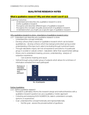 Lecture 2 and 3: qual research - Qualitative research Method examples ...