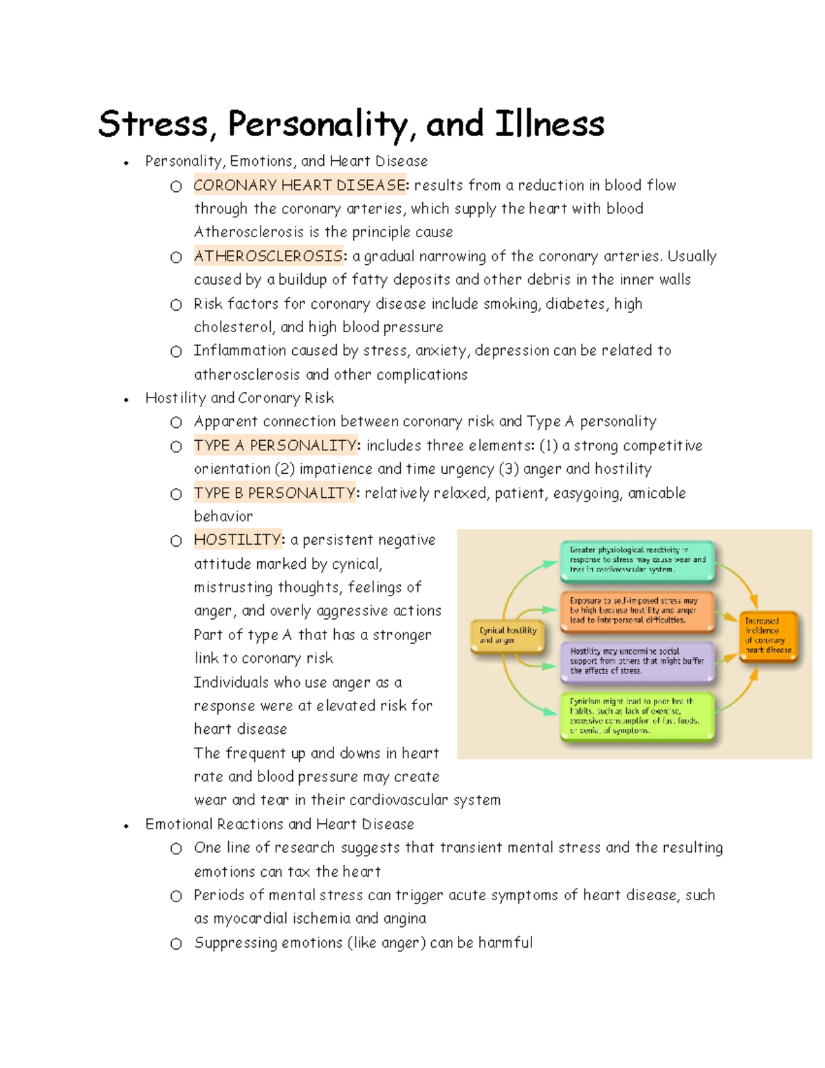 CH.5 Reading Notes - Stress, Personality, and Illness Personality ...