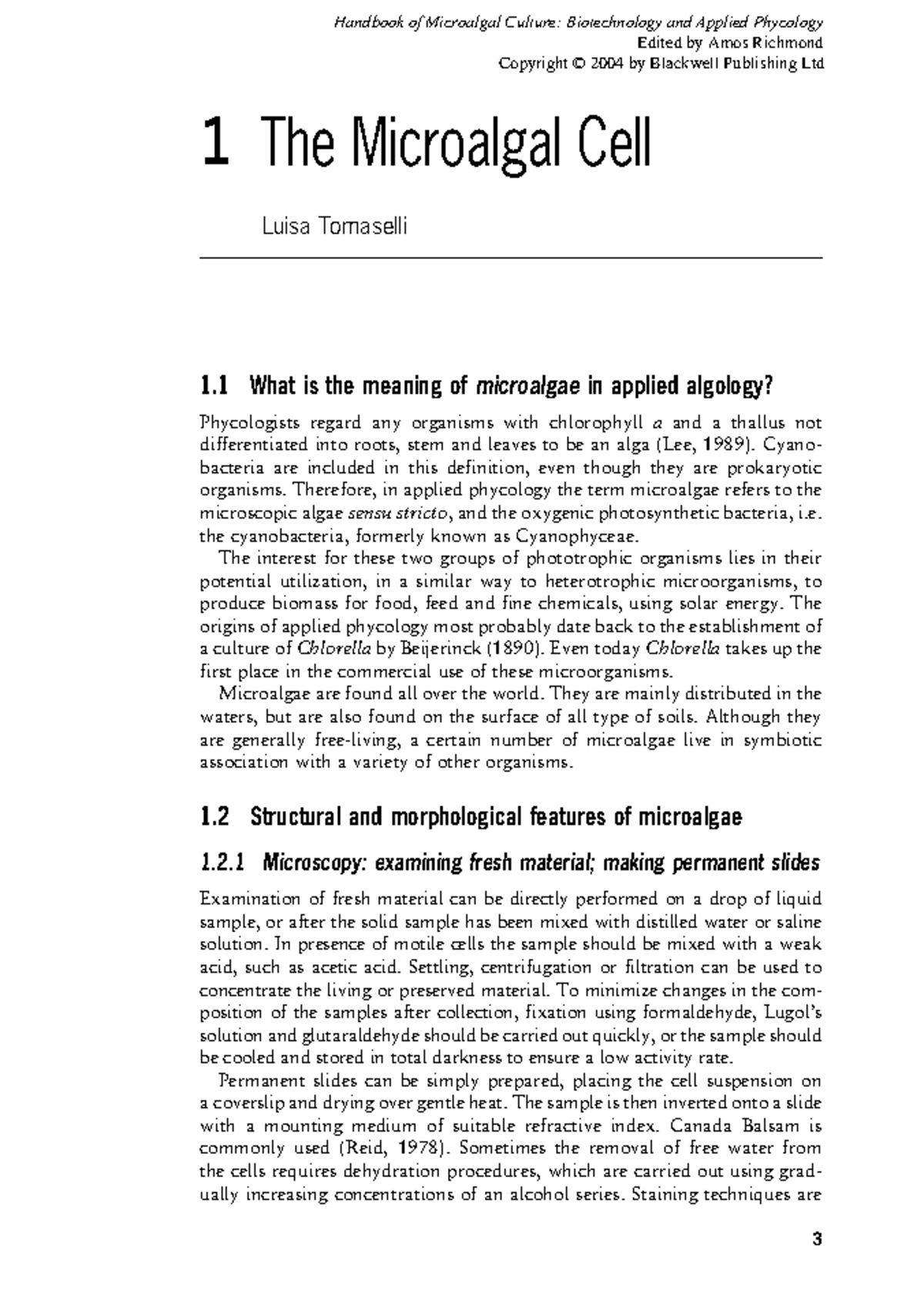 Handbook of microalgal-19-35 - 1 The Microalgal Cell Luisa Tomaselli 1 What is the meaning of ...