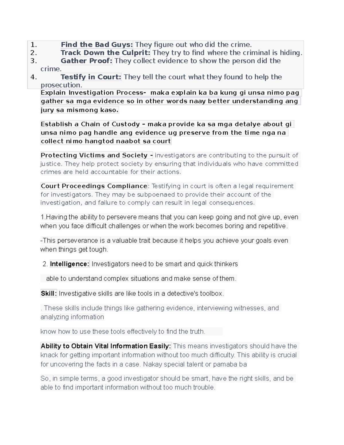 Cdi1 crime detection and investigation - 1. Find the Bad Guys: They ...