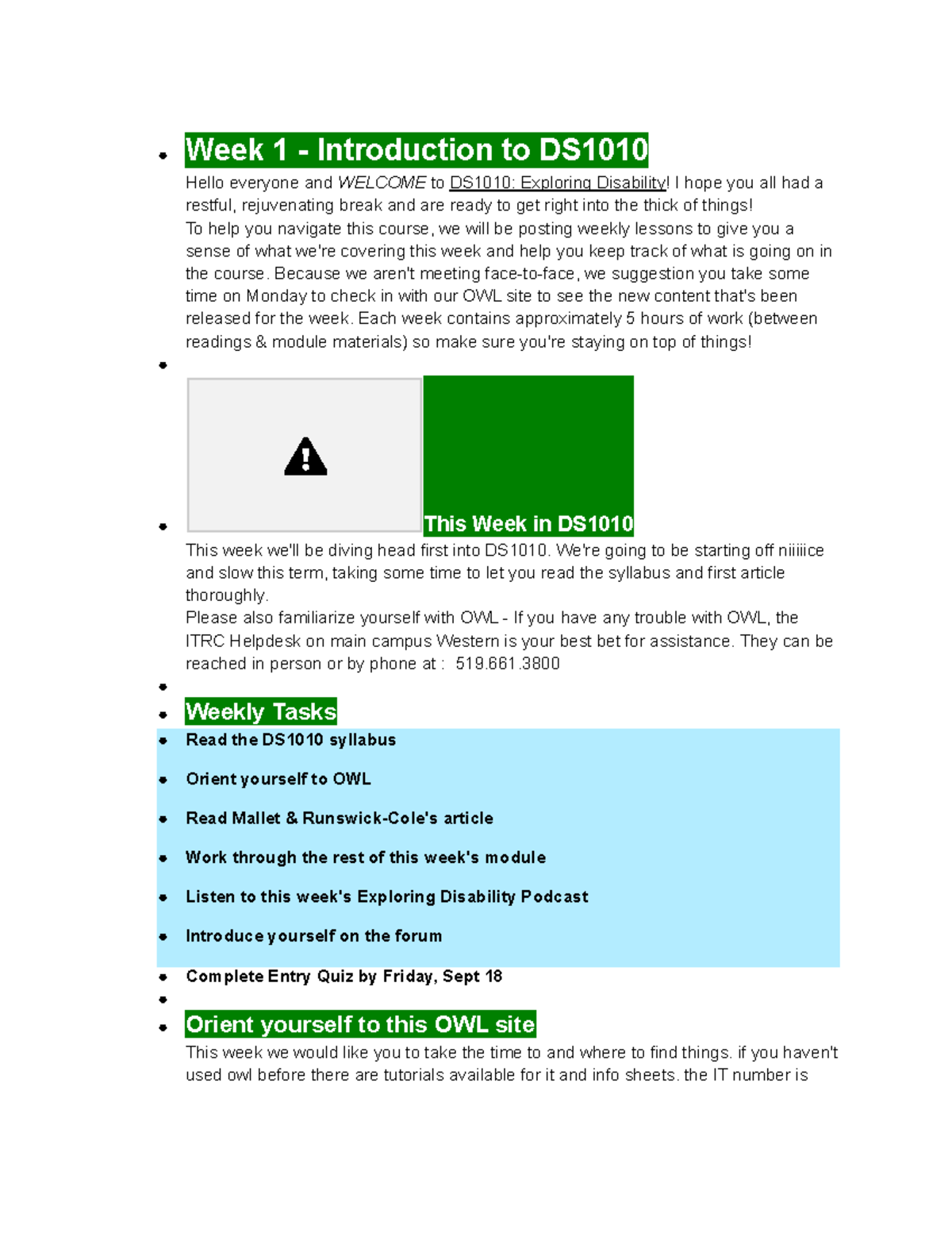 Week 1 - 13 Lecture Notes Introduction to DS1010 - Week 1 ...