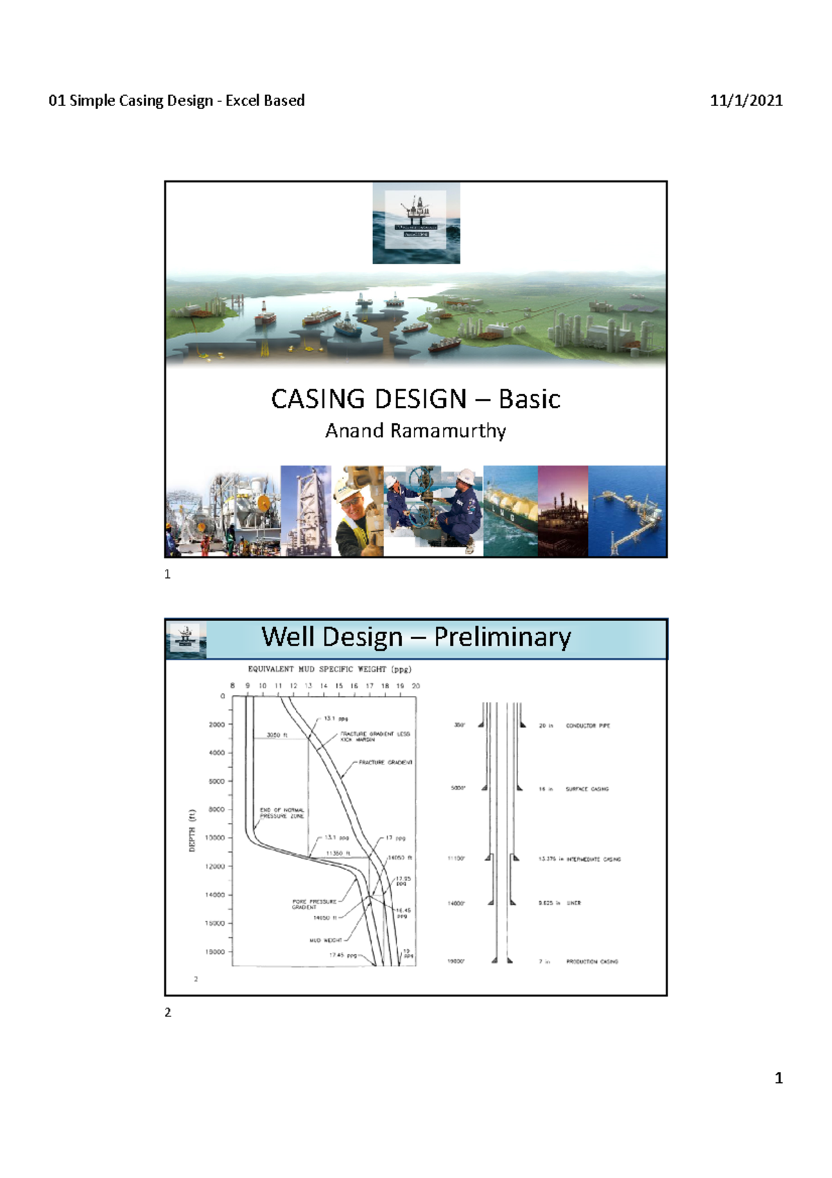 01 Simple Casing Design - Excel Based - CASING DESIGN – Basic Anand ...