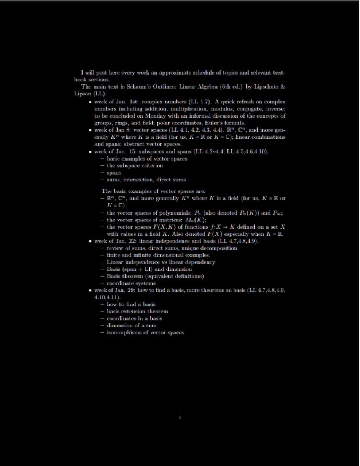 Noteslinear - January Weekly Topics - MATH 223 - Studocu