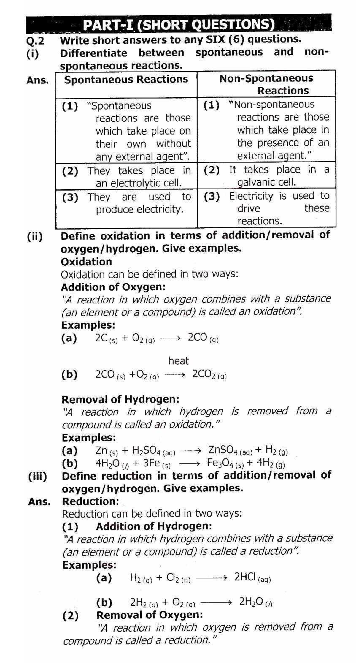 9th class Chemistry Notes Chapter 7 - MCQs, Questions and Practical's ...