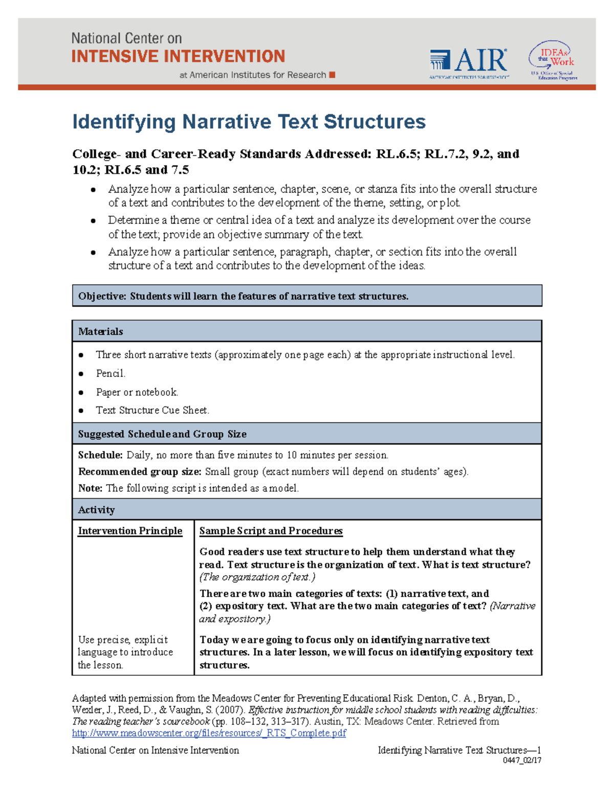Narrative Text Structures 508 - Identifying Narrative Text Structures ...
