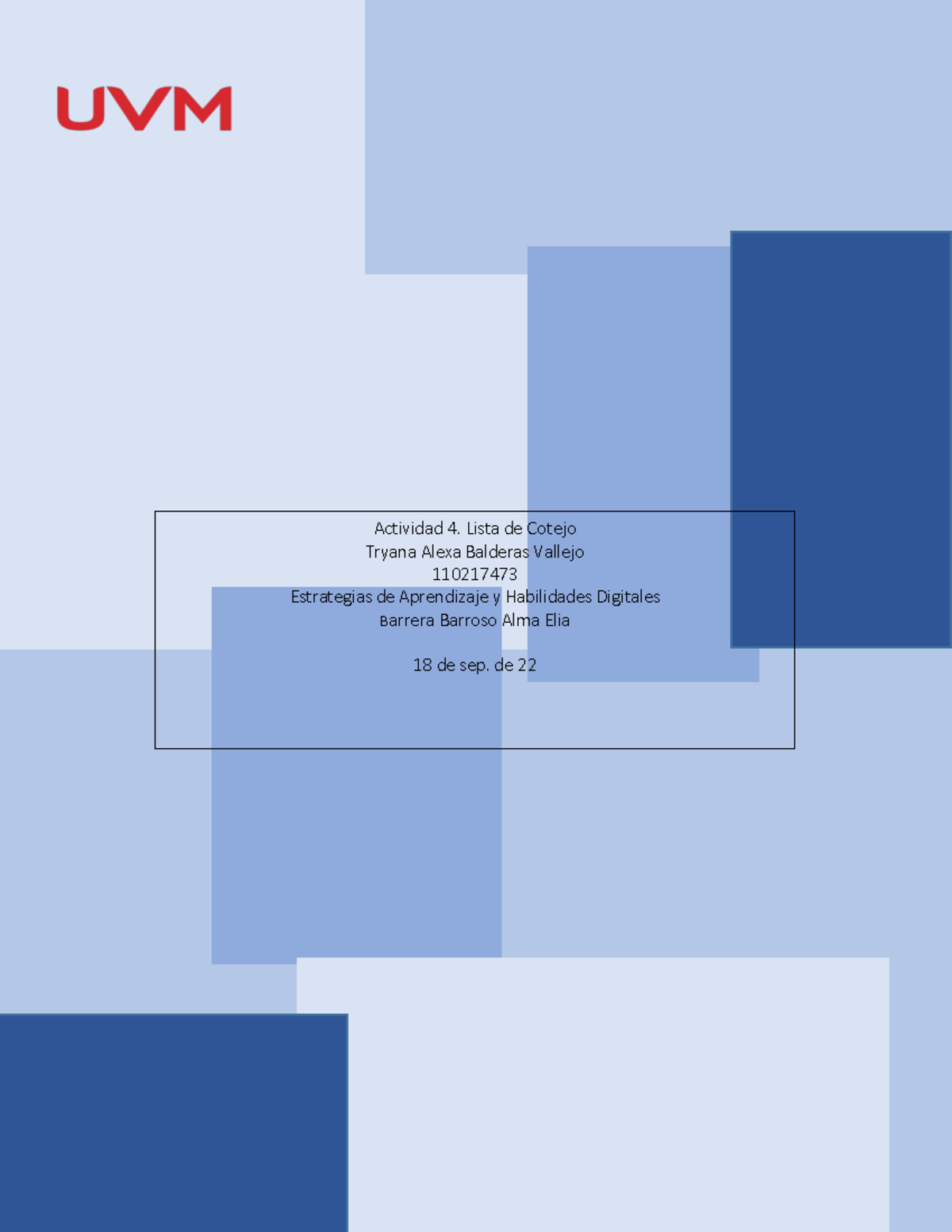 Actividad 4 Estrategias - Actividad 4. Lista de Cotejo Tryana Alexa ...