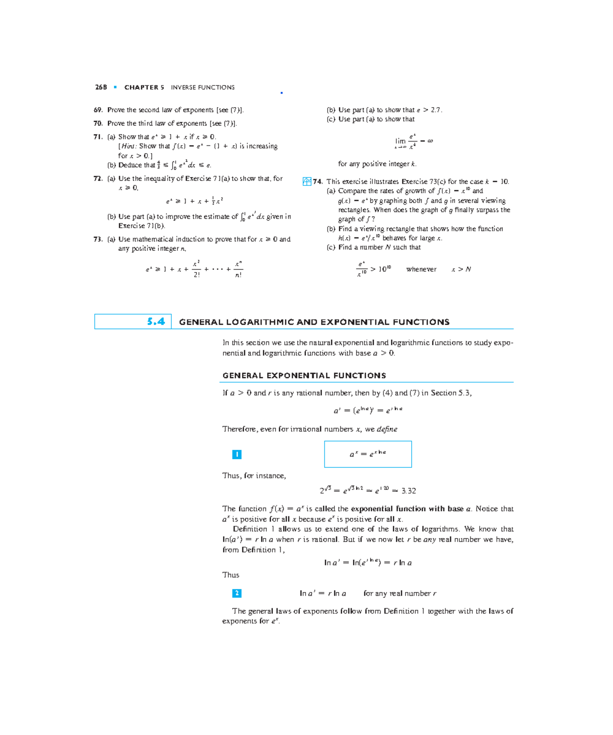 Math work ch - math work - Prove the second law of exponents [see (7)]. Prove the third law of ...