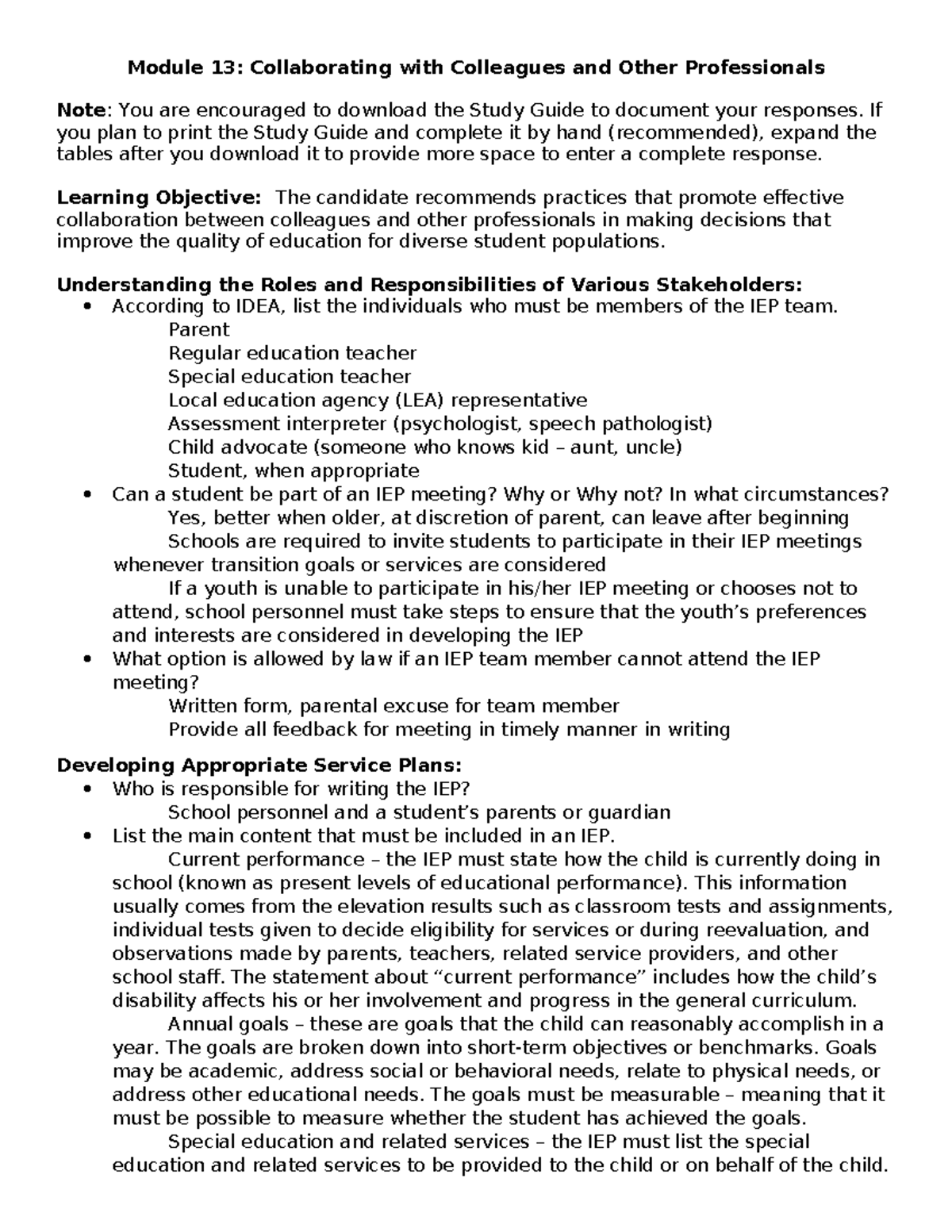 D096 Study Guide 13 - 222 - Module 13: Collaborating with Colleagues ...