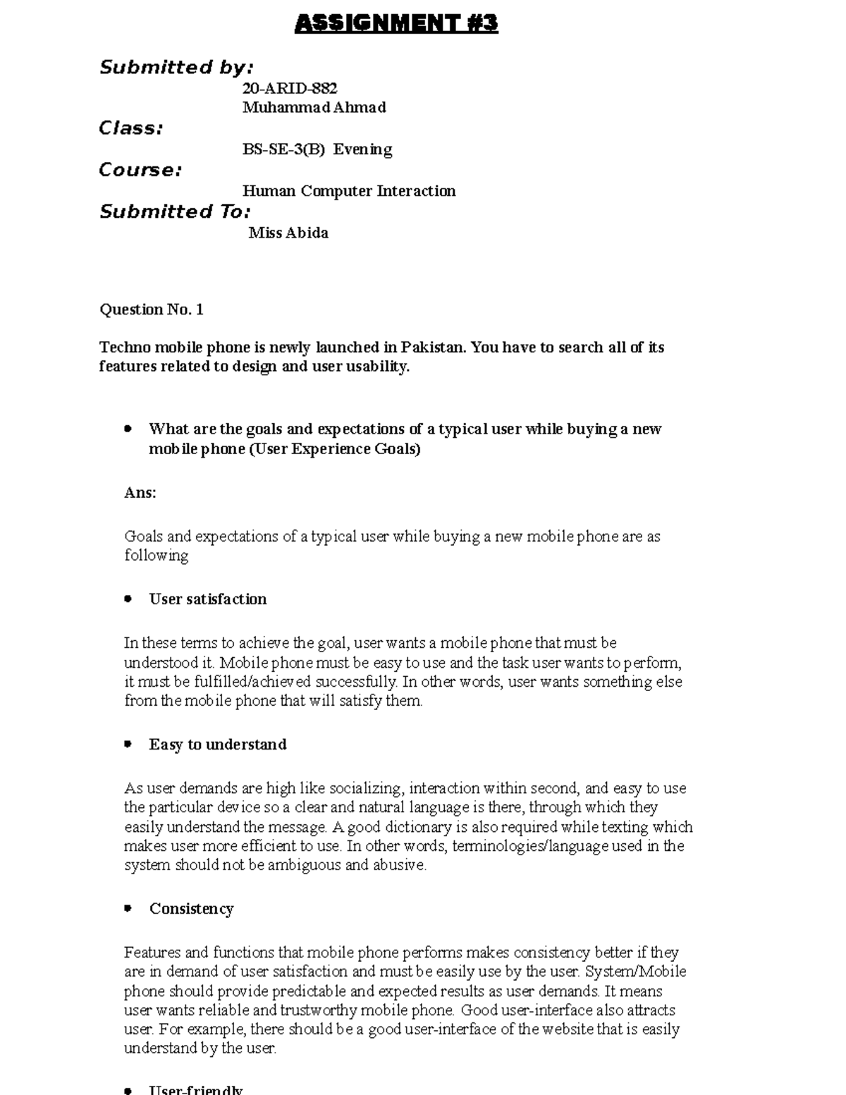 Tecno mobile phone is newly launched in pakistan. HCI assignment CS-685 ...