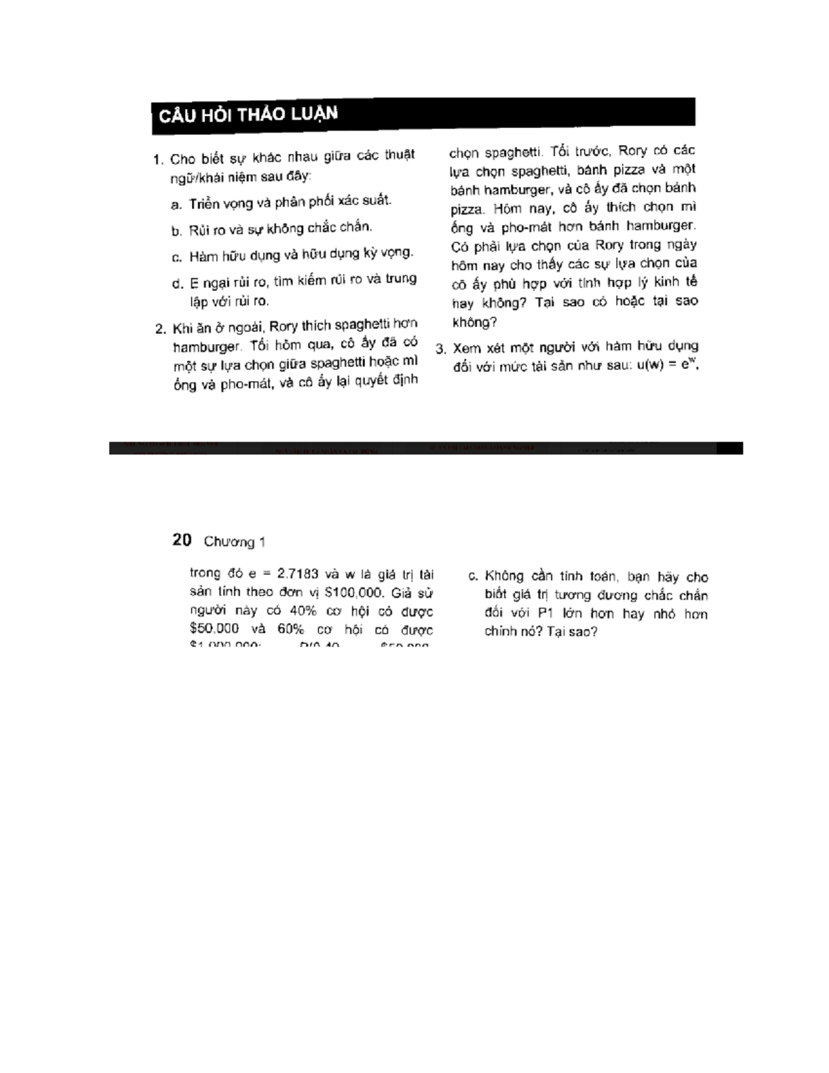 Cauhoi tchv - TÀI CHÍNH HÀNH VI - tài chính ngân hàng - Studocu