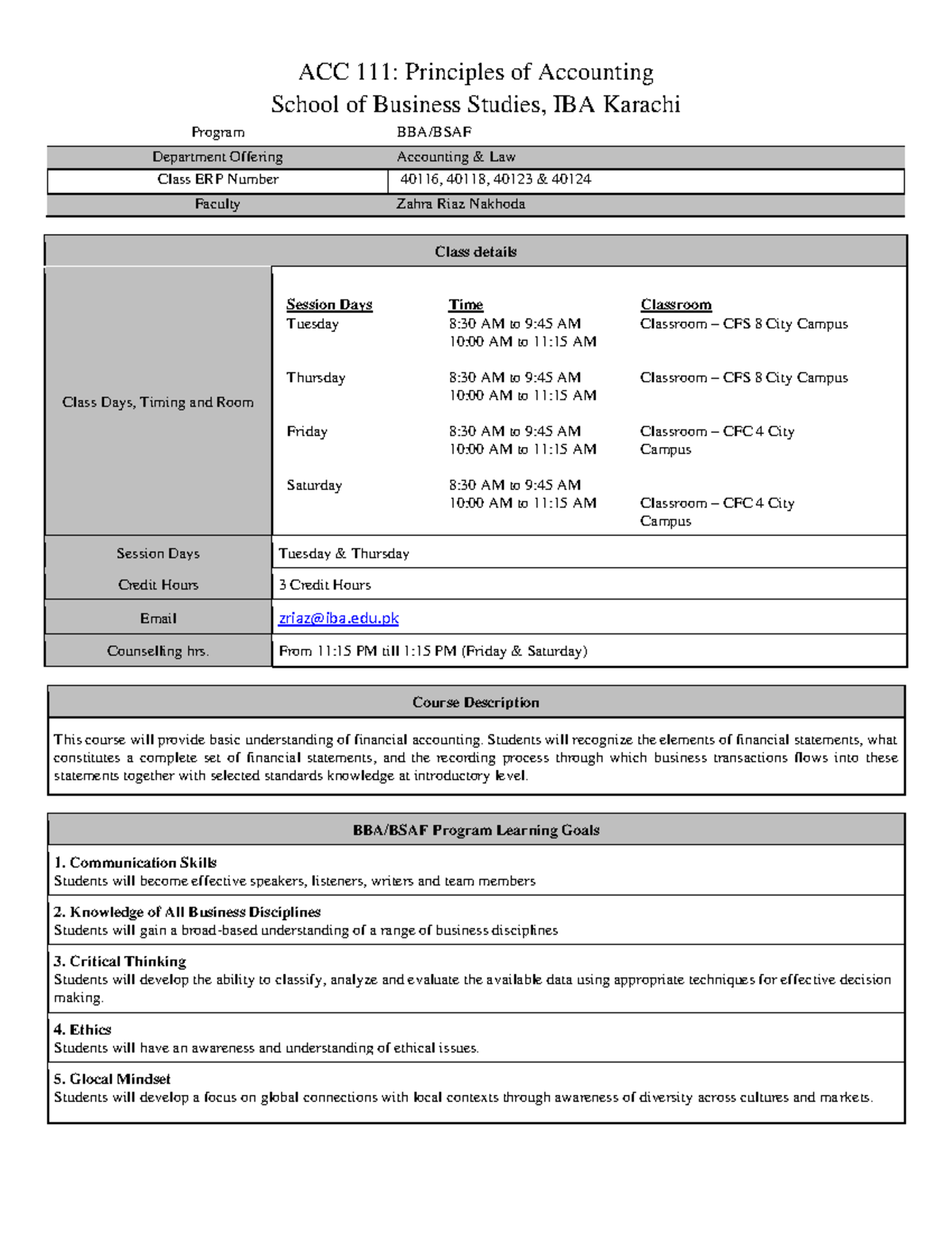 Principles of Accounting - POA - Spring 2024 - ACC 111: Principles of ...