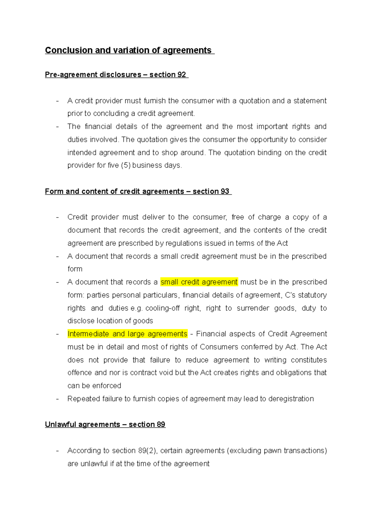NCA slides 4-6 - Notes - Conclusion and variation of agreements Pre ...