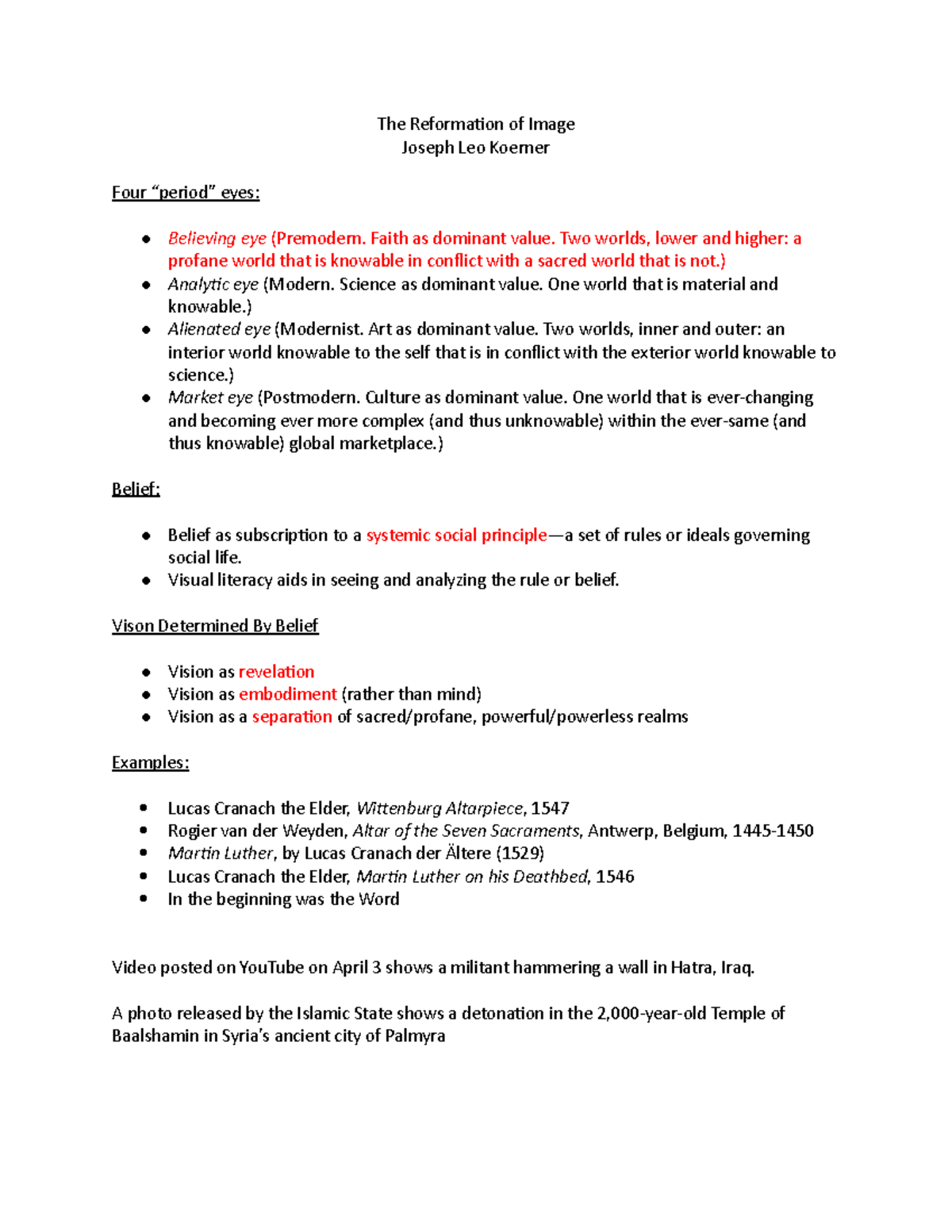 Reformation of Image - Professor Archias - The Reformation of Image ...