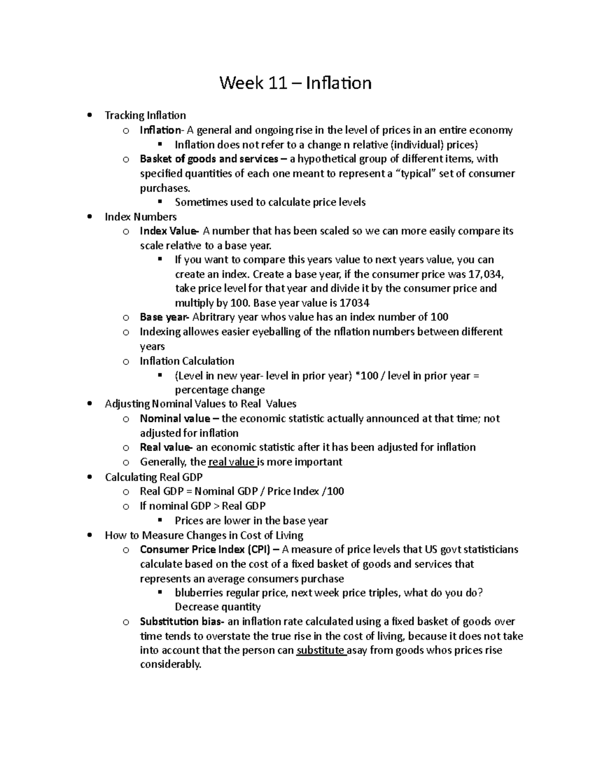 Week 11 - Inflation - Lecture notes 11 - Week 11 – Inflation Tracking ...