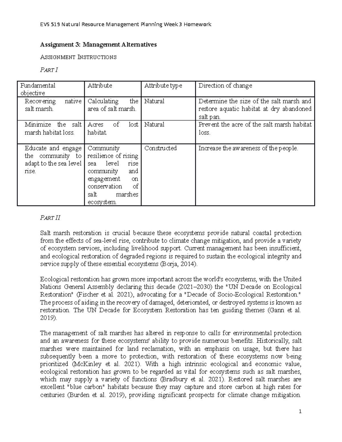 Week 3 Homework sas - the example of assignment. - Assignment 3: Management Alternatives ...