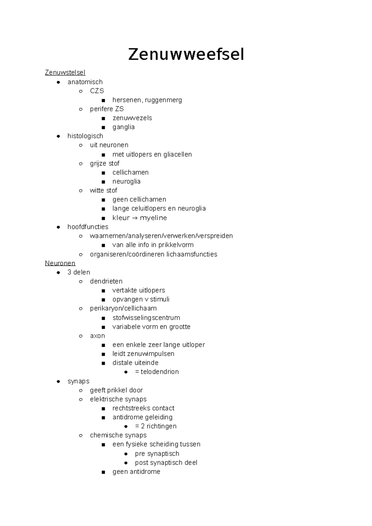 Zenuwweefsel - Zenuwweefsel Zenuwstelsel anatomisch CZS hersenen ...