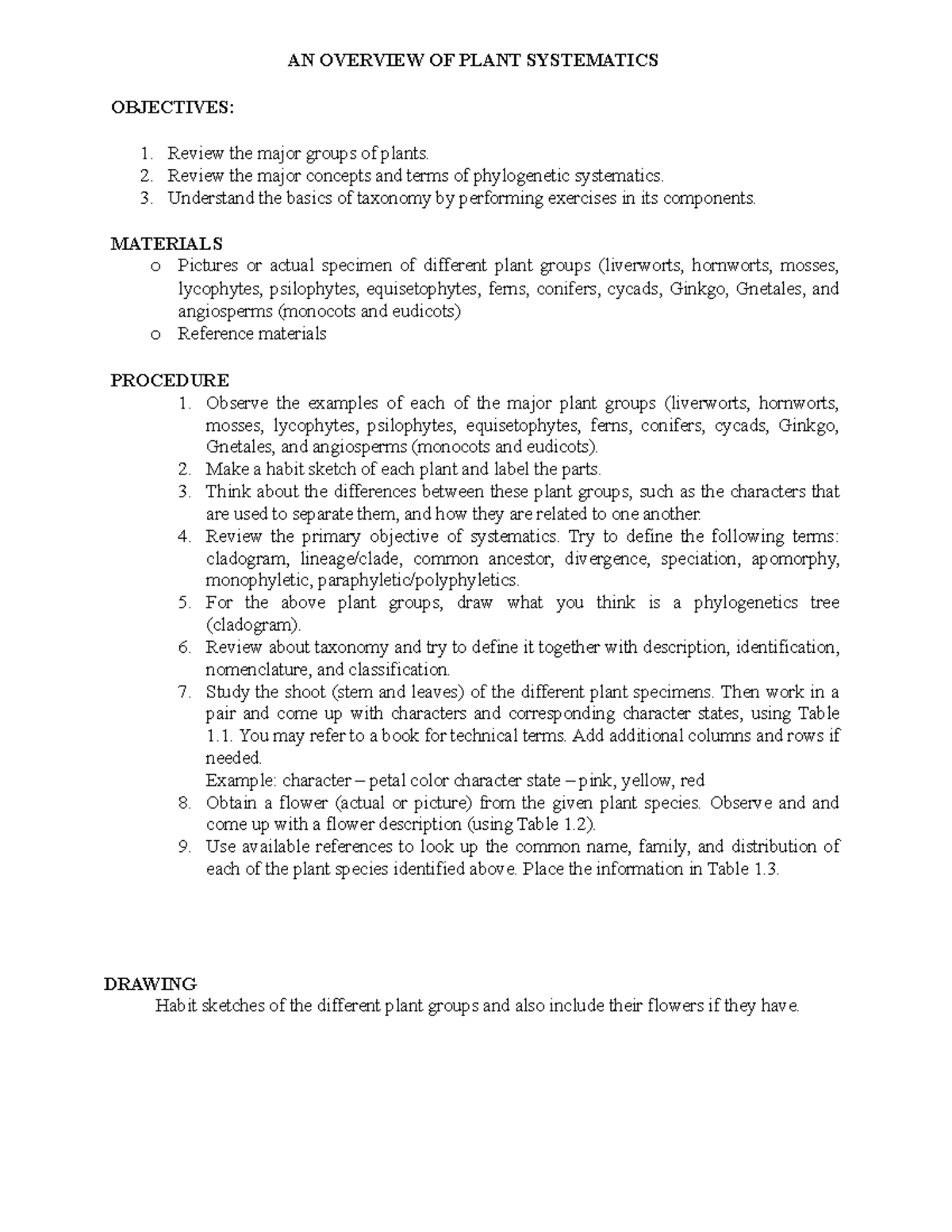 An Overview of Plant Systematics - AN OVERVIEW OF PLANT SYSTEMATICS ...