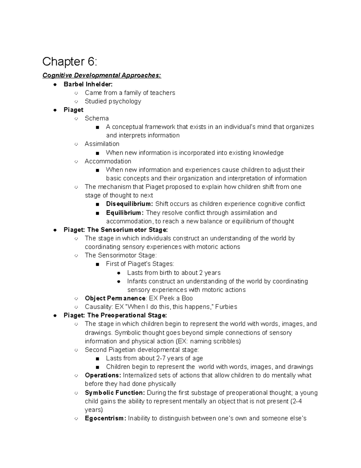 Chapter 6 Cognitive Development Chapter 6 Cognitive Developmental