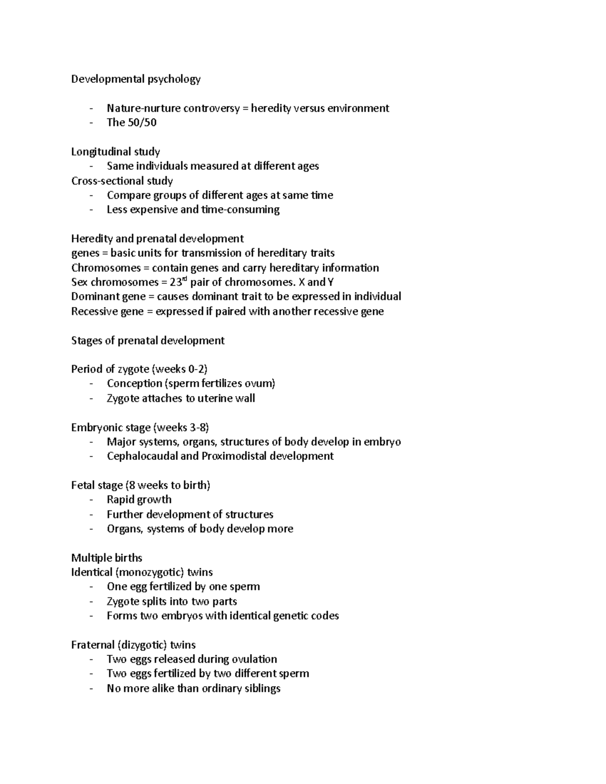 Developmental psychology - Developmental psychology Nature-nurture ...