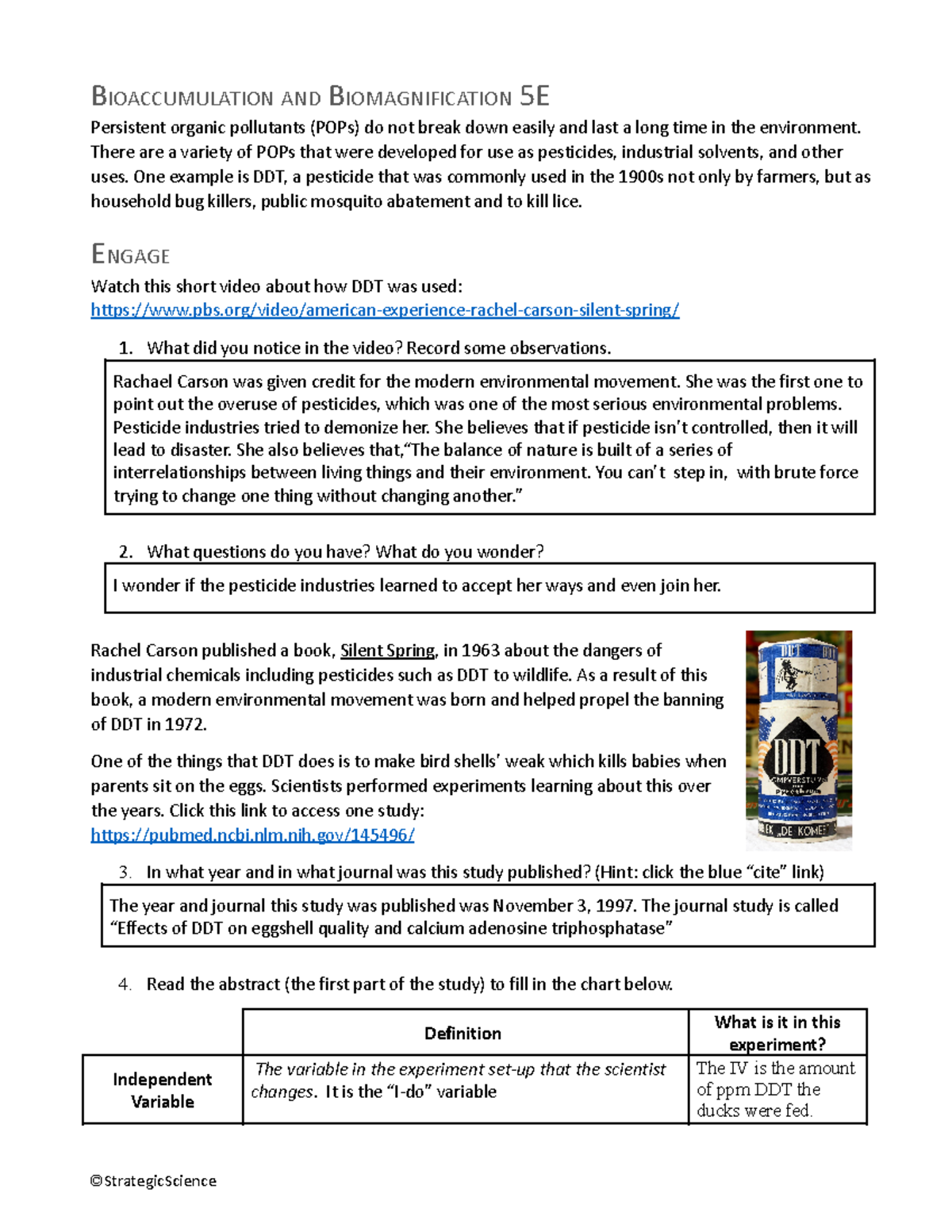 Biomagnification Virtual Lab Paperwork for lessons - BIOACCUMULATION ...