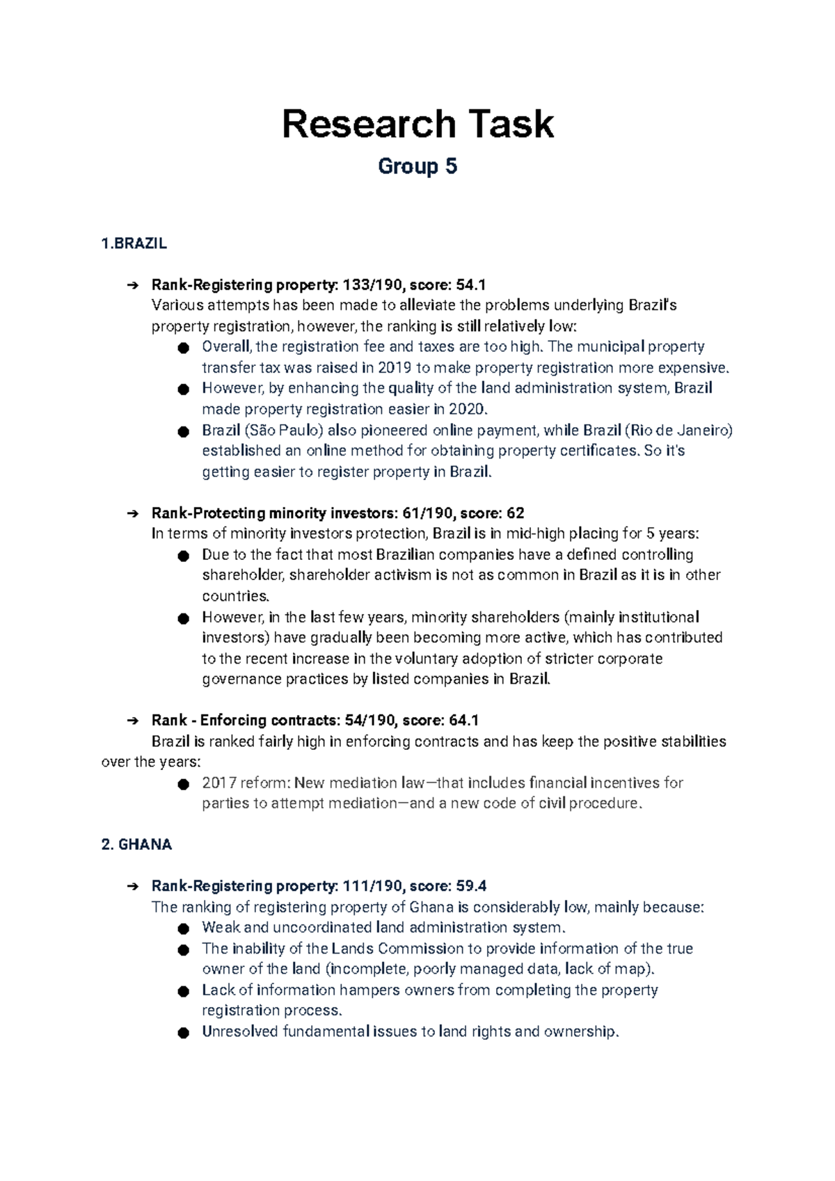 Group 5 DOC - doing business - Research Task Group 5 1 Rank-Registering ...