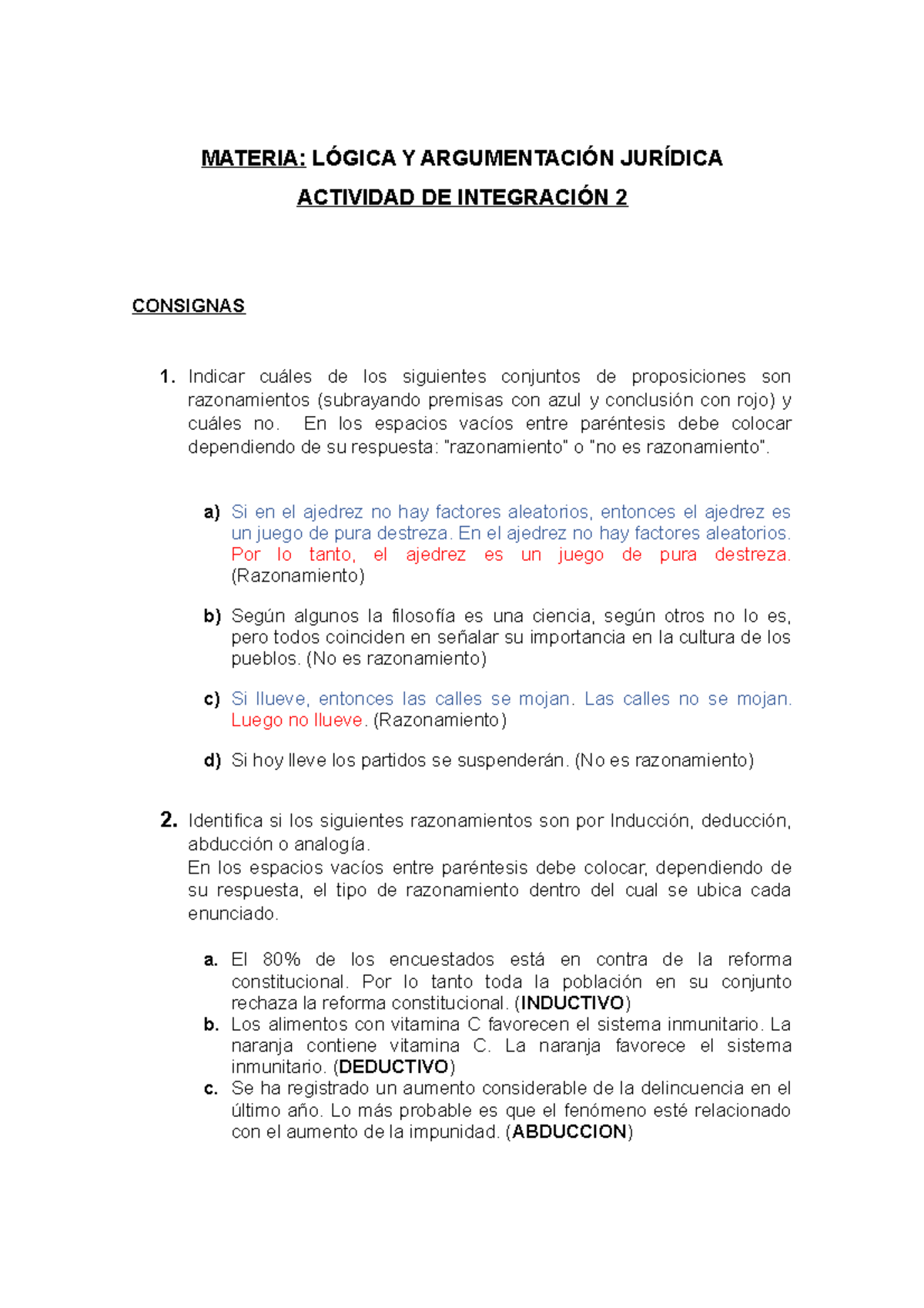 Trabajo practico Numero 2 de Logica y argumentacion juridica ...