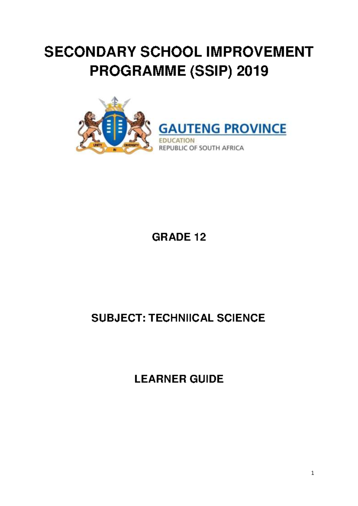 Techsci ssip 2018 learner guide gd12 - SECONDARY SCHOOL IMPROVEMENT ...