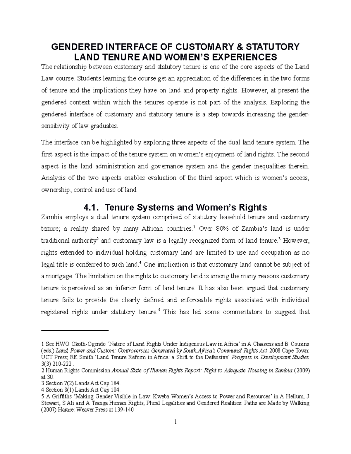 Gendered Interface OF Customary - GENDERED INTERFACE OF CUSTOMARY ...