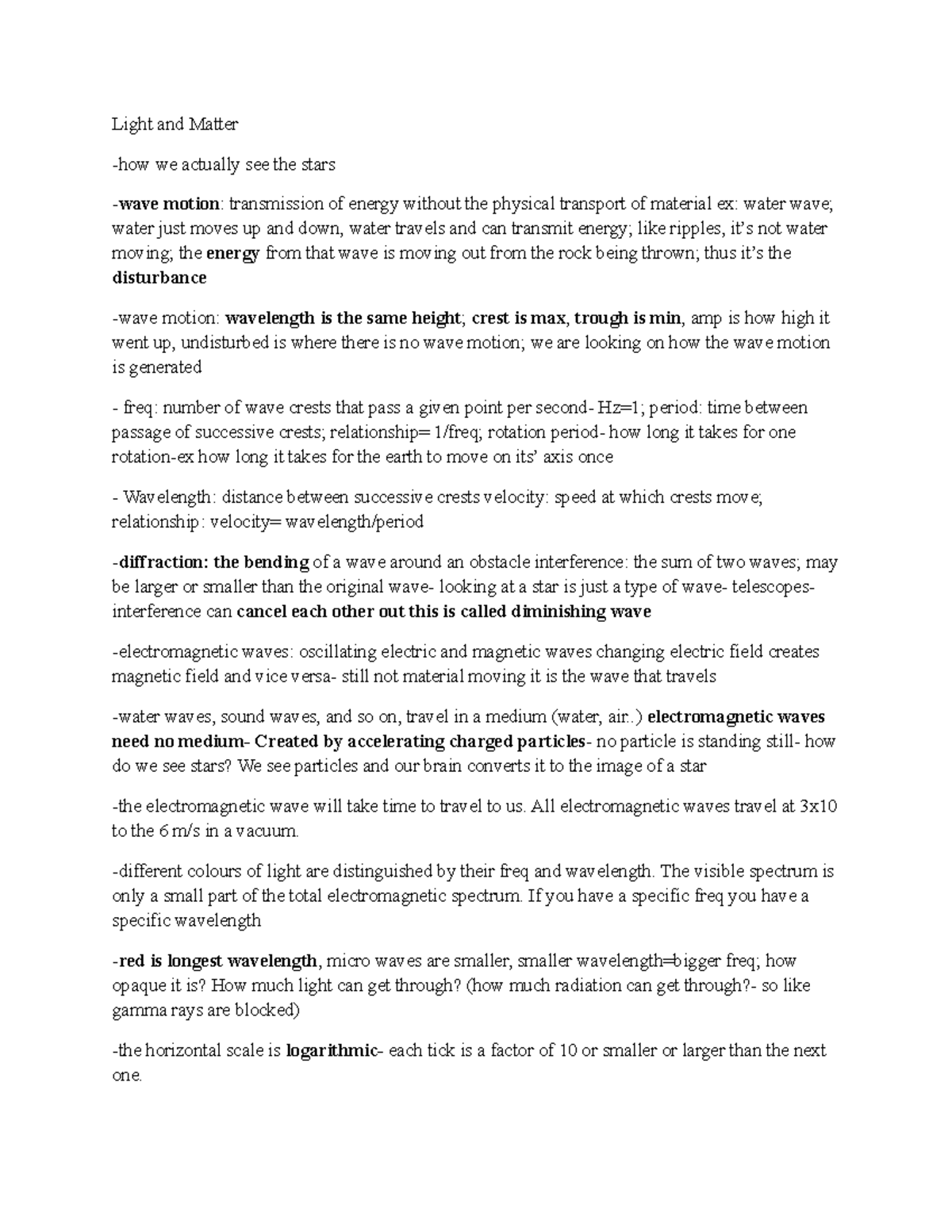 Light and Matter-1 - Lecture notes - Light and Matter -how we actually ...