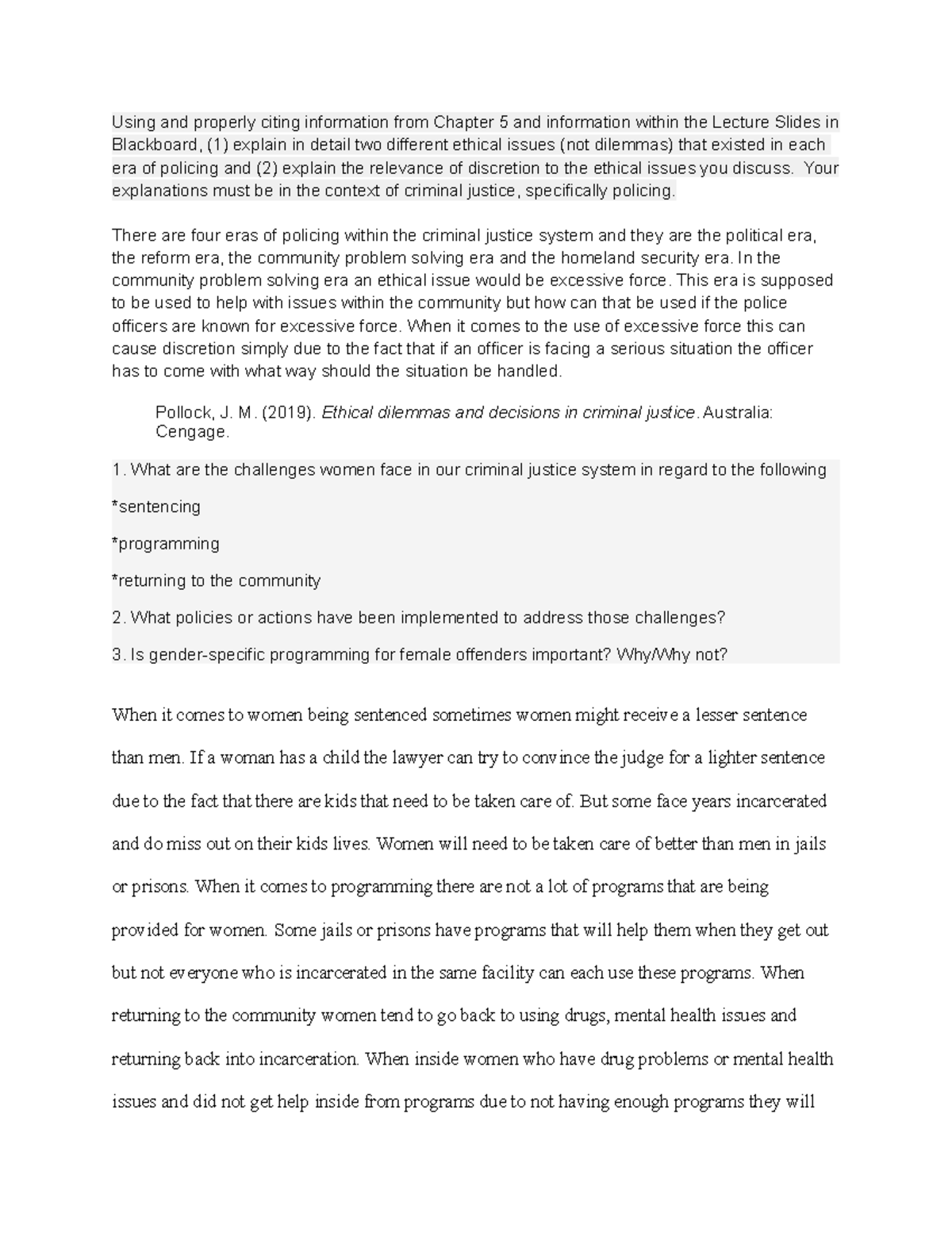 Chapter 5 Coursework Weekly Assignments Using And Properly Citing