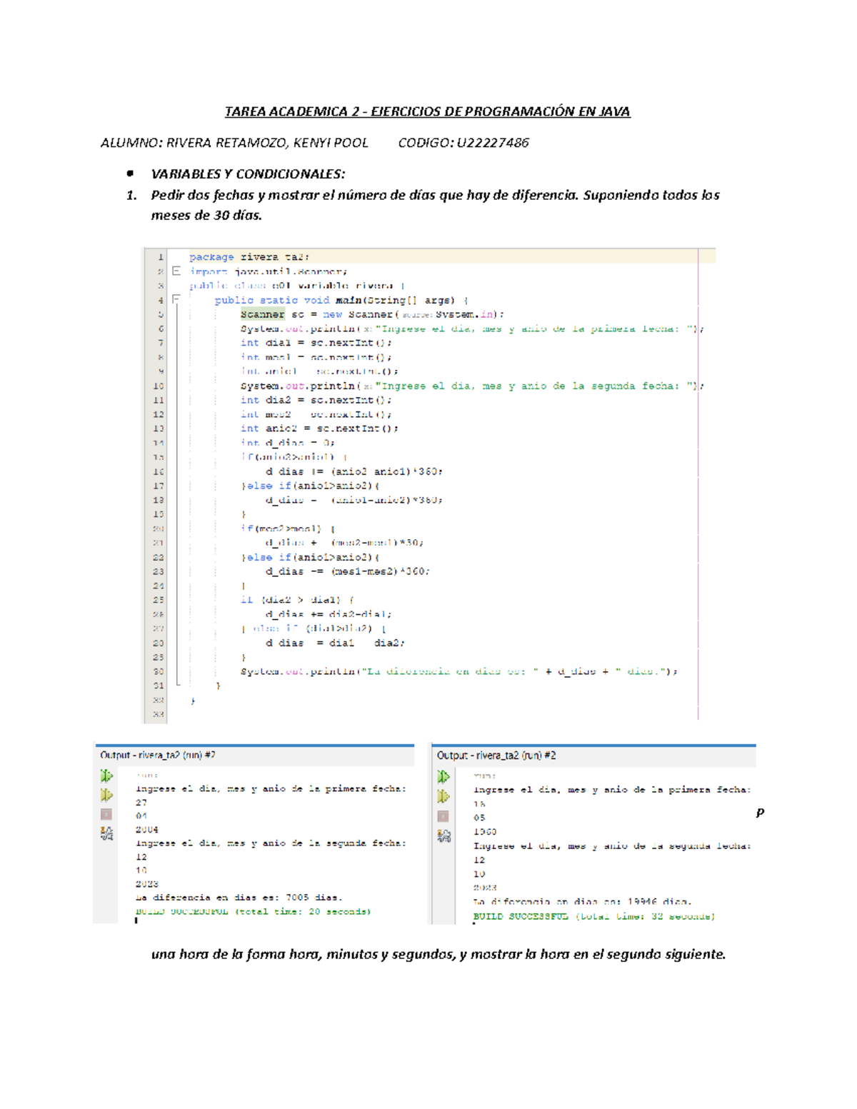 TA2 Ejercicio Rivera - xdddddddddddddddddddddddddd - TAREA ACADEMICA 2 - EJERCICIOS DE ...