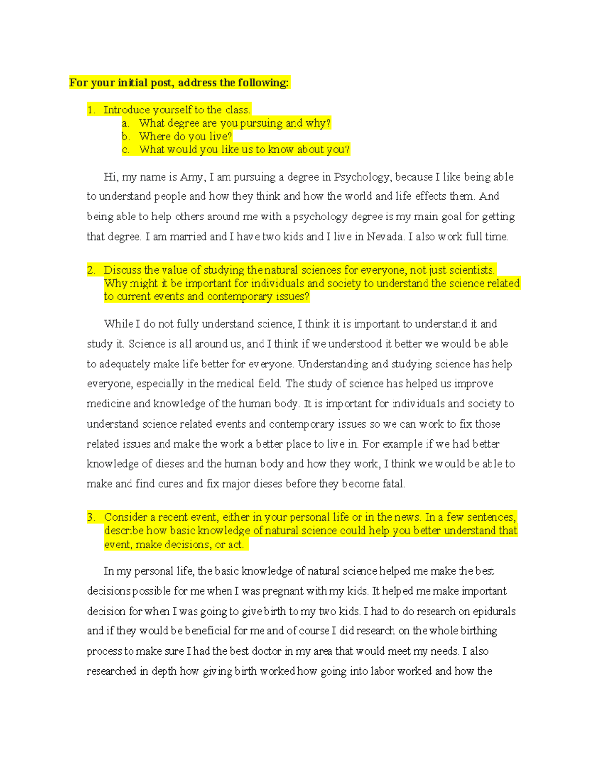 Module 1 Discussion - For your initial post, address the following: 1 ...